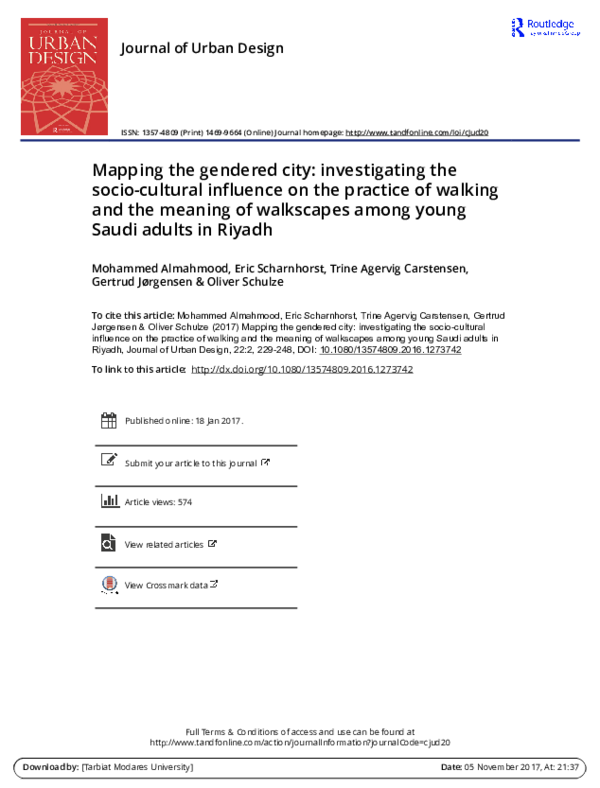 (PDF) Mapping the gendered city: investigating the socio-cultural ...