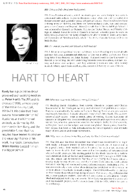 (PDF) The Peter Hart Irish history controversy, 2005, 2007, 2008, 2012 ...