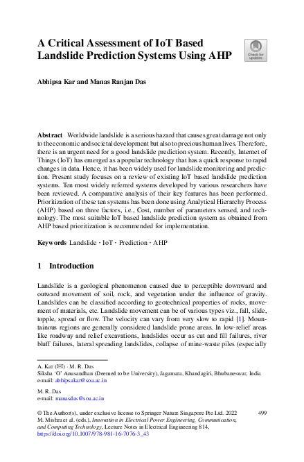 (PDF) A Critical Assessment of IoT Based Landslide Prediction Systems ...