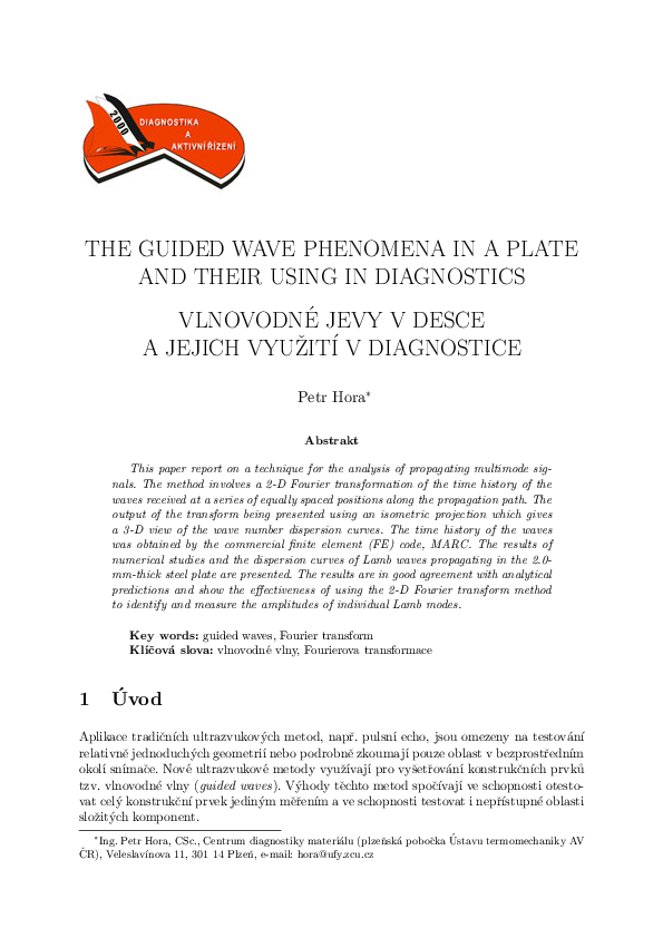 (PDF) The Guided Wave Phenomena in a Plate and Their Using in Diagnostics