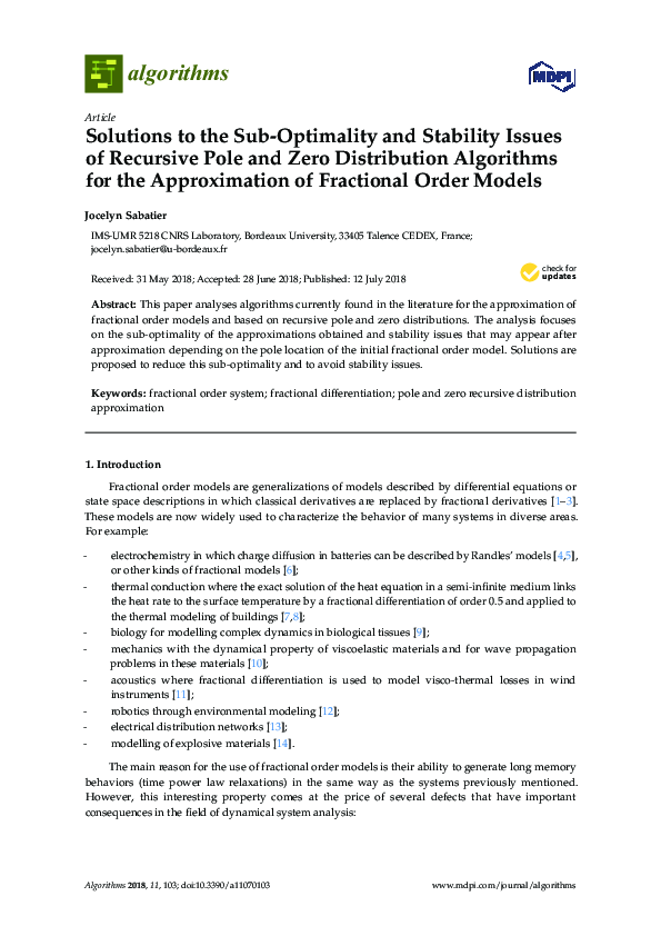 (PDF) Solutions to the Sub-Optimality and Stability Issues of Recursive ...
