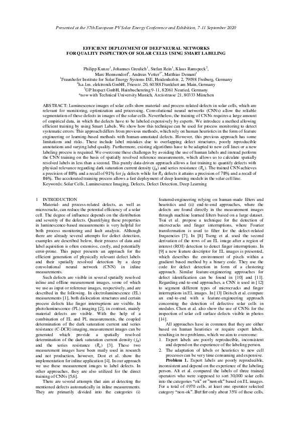 (PDF) Efficient Deployment of Deep Neural Networks for Quality Inspection of Solar Cells Using ...