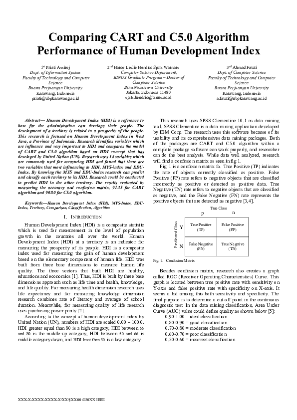 (PDF) Comparing CART and C5.0 Algorithm Performance of Human ...