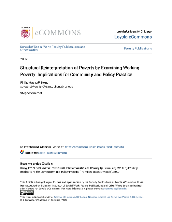 (PDF) Structural reinterpretation of poverty by examining working ...