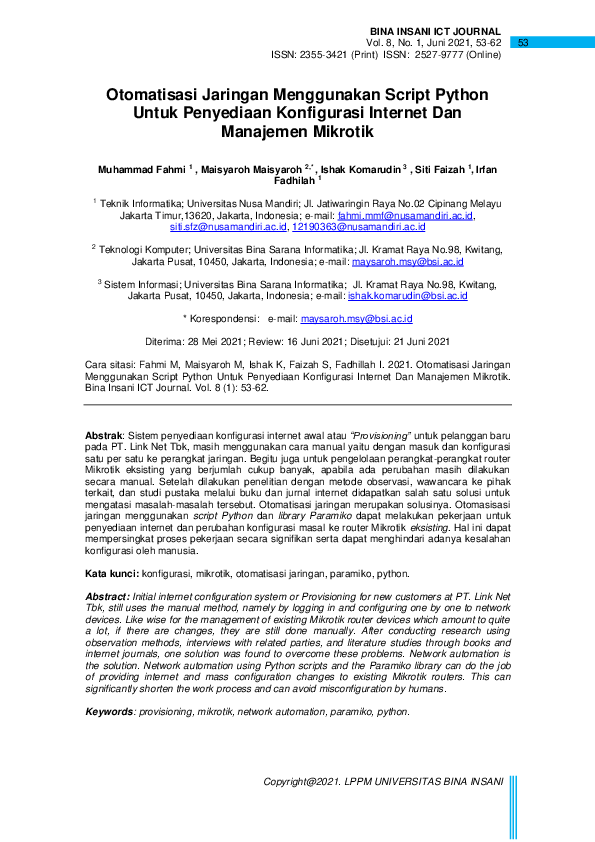 (PDF) Otomatisasi Jaringan Menggunakan Script Python Untuk Penyediaan ...