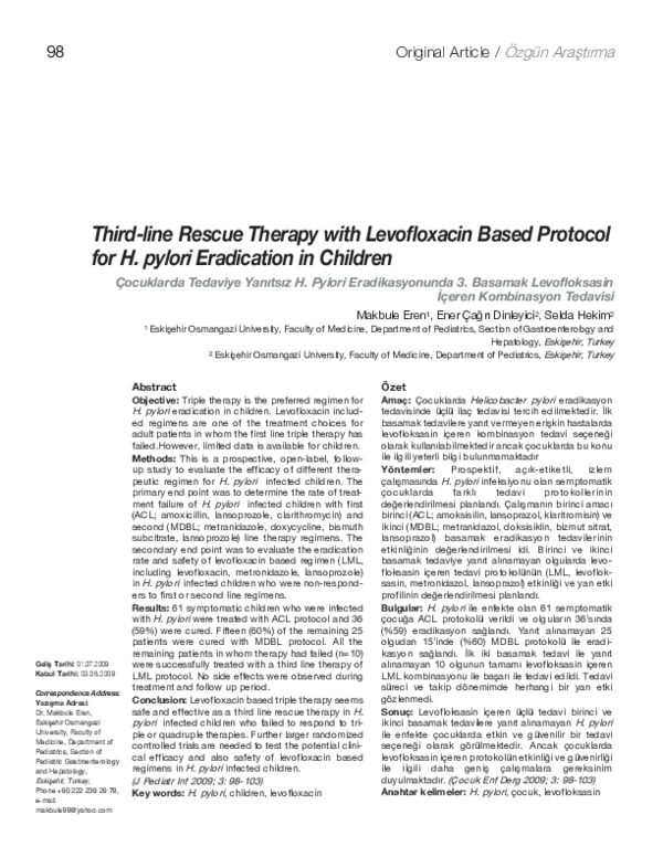 (PDF) Third-line Rescue Therapy with Levofloxacin Based Protocol for H ...