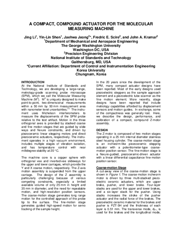 (PDF) A Compact, Compound Actuator for the Molecular Measuring Machine ...