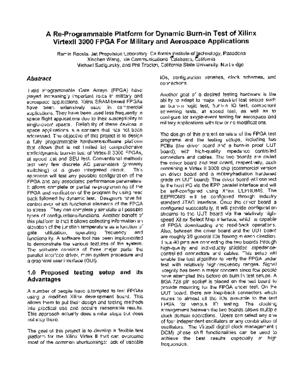 (PDF) A re-programmable platform for dynamic burn-in test of Xilinx ...