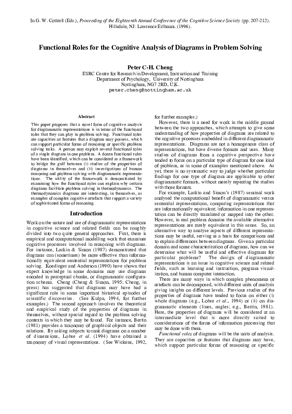 (PDF) Functional Roles for the Cognitive Analysis of Diagrams in ...
