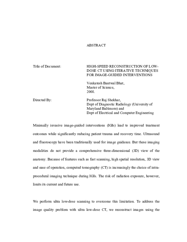 Pdf High Speed Reconstruction Of Low Dose Ct Using Iterative Techniques For Image Guided