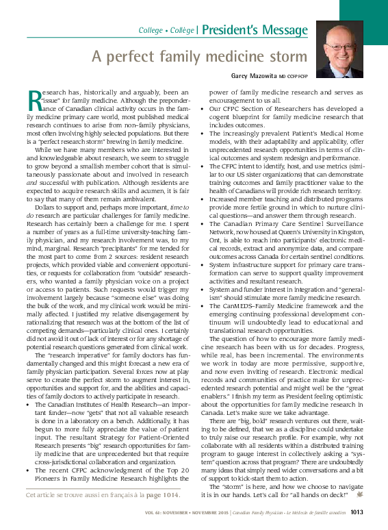 (PDF) A perfect family medicine storm