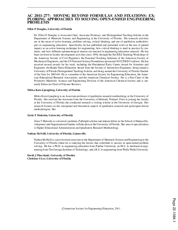 (PDF) Moving beyond formulas and fixations: Exploring approaches to ...