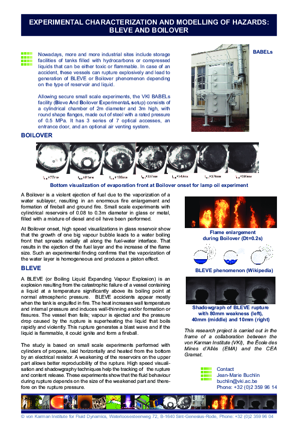 (PDF) Experimental characterization and mondeling of hazards, BLEVE and ...