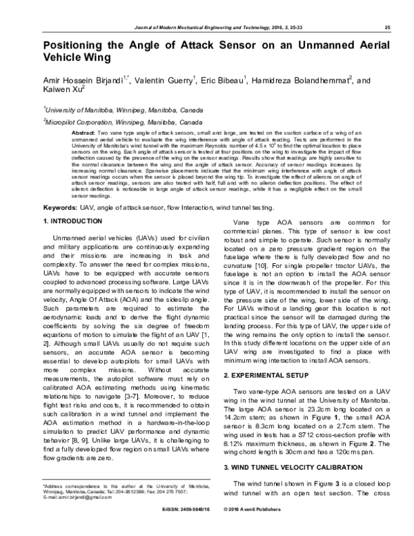 (PDF) Positioning the Angle of Attack Sensor on an Unmanned Aerial ...