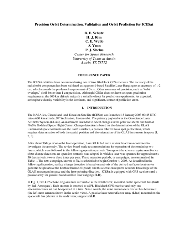 Pdf Precision Orbit Determination Validation And Orbit Prediction