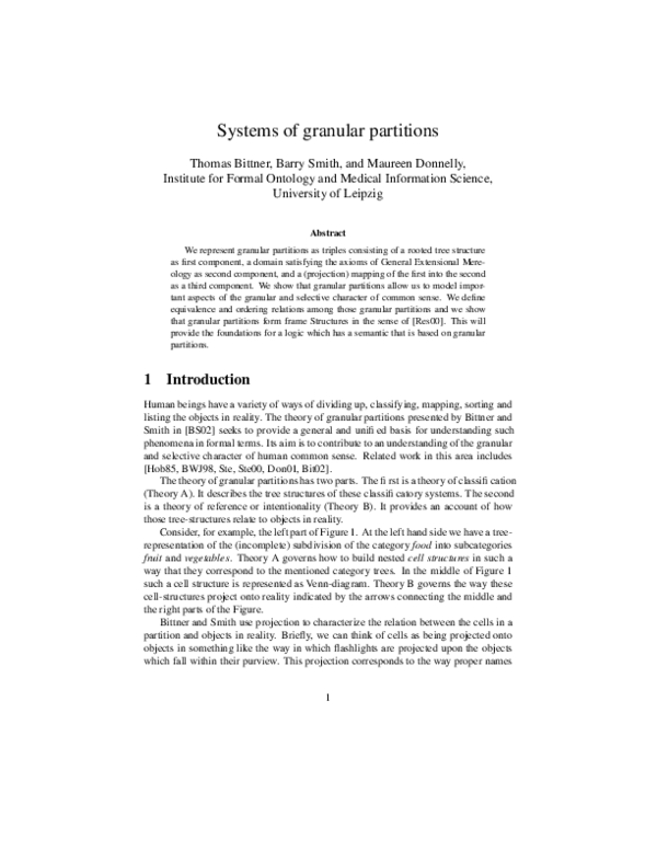 (PDF) Systems of granular partitions