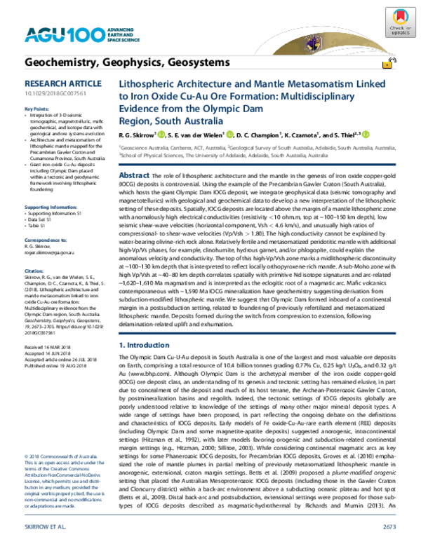 (PDF) Lithospheric Architecture and Mantle Metasomatism Linked to Iron ...