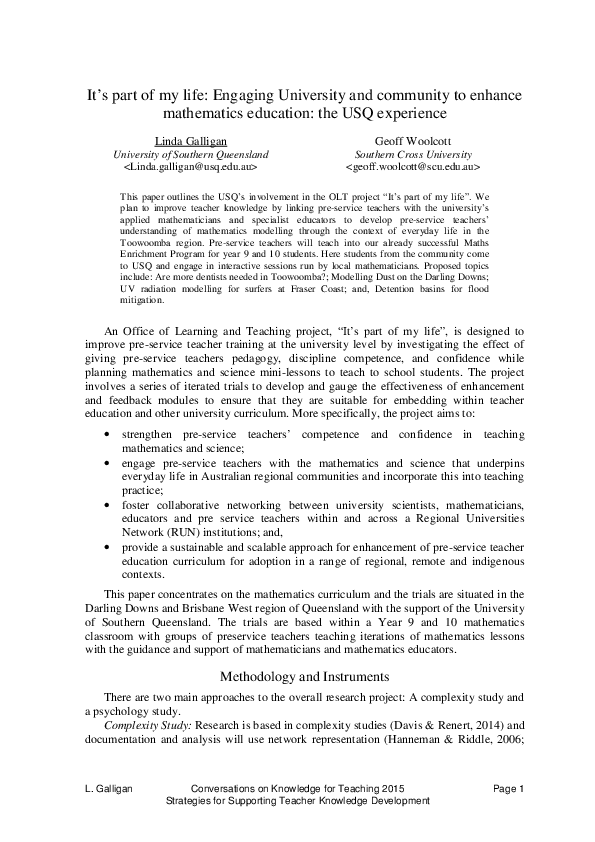 (PDF) Enhancing Mathematics Education through Community Engagement