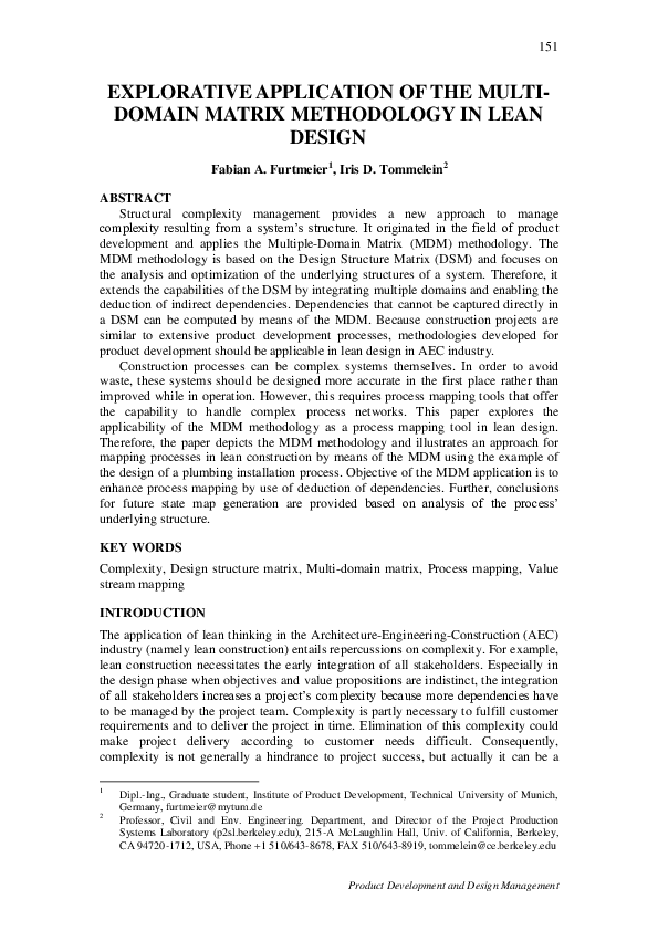 (PDF) Explorative Application of the Multi-Domain Matrix Methodology in ...