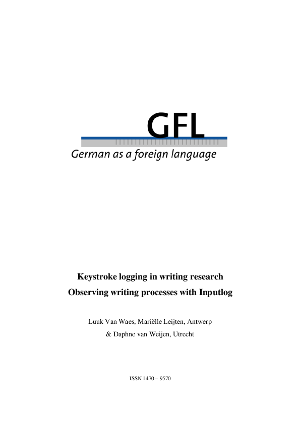 (PDF) Keystroke logging in writing research: observing writing ...