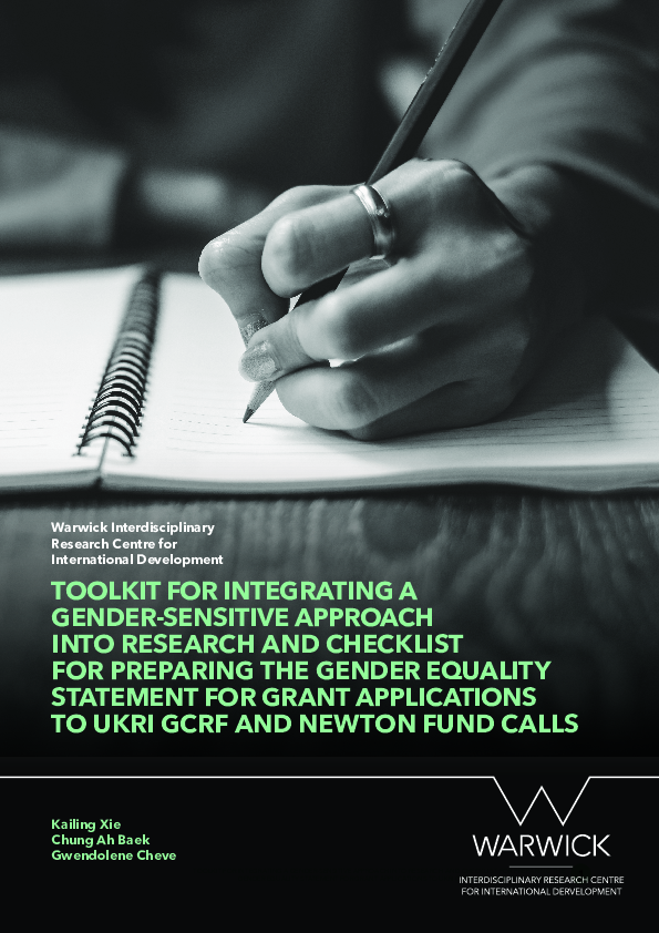 Pdf Toolkit For Integrating A Gender Sensitive Approach Into Research