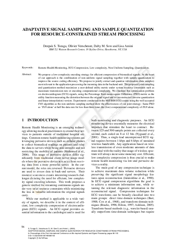 (PDF) Adaptative Signal Sampling and Sample Quantization for Resource-Constrained Stream Processing
