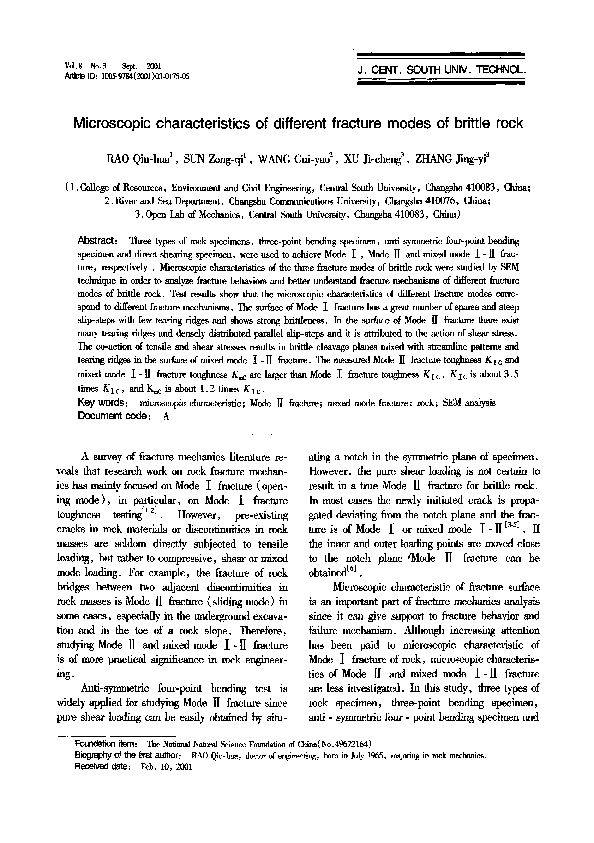 (PDF) Microscopic characteristics of different fracture modes of ...