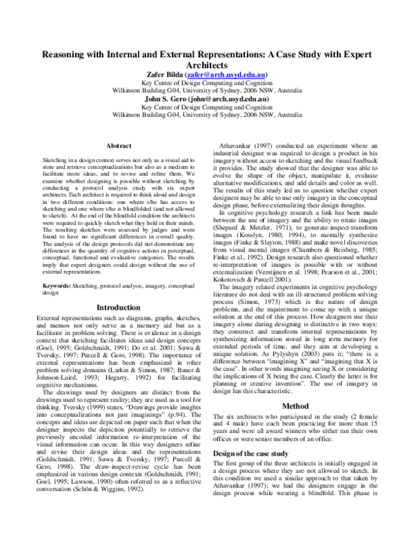 (PDF) Reasoning with Internal and External Representations: A Case Study with Expert Architects