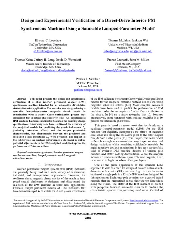 (PDF) Wisconsin Electric Machines and Power Electronics Consortium ...