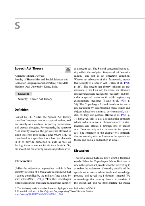 (PDF) Speech Act Theory