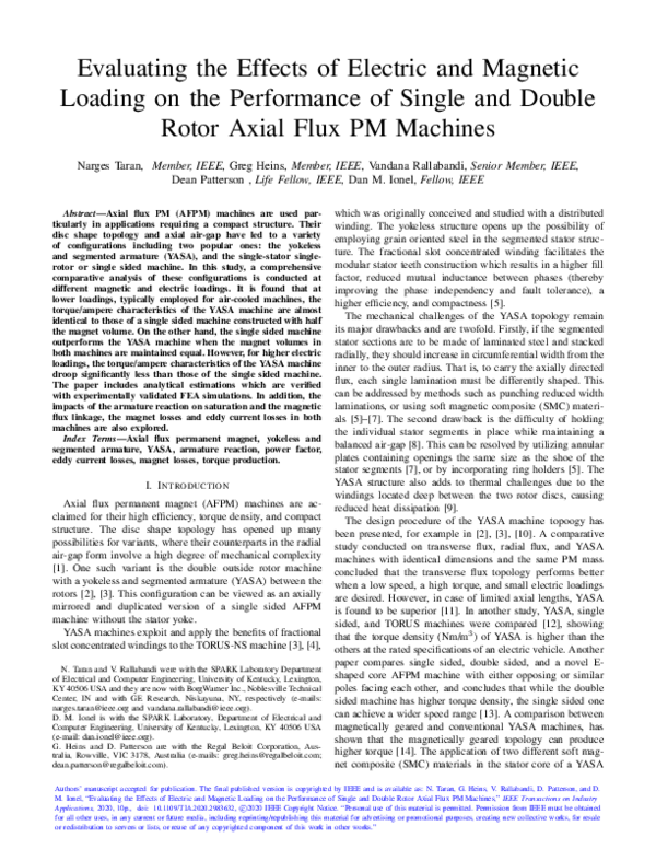(PDF) Evaluating the Effects of Electric and Magnetic Loading on the ...