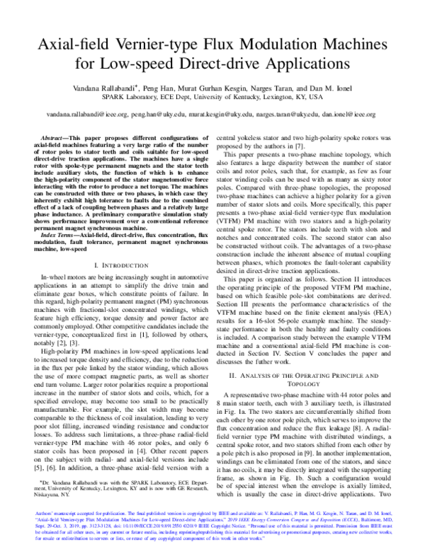 (PDF) Axial-field Vernier-type Flux Modulation Machines for Low-speed ...