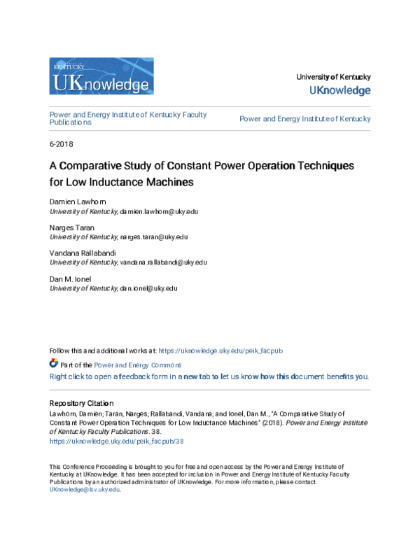 (PDF) A Comparative Study of Constant Power Operation Techniques for ...