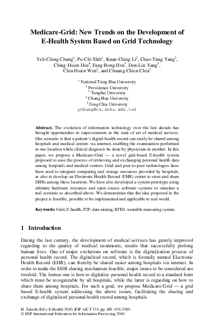 (PDF) Medicare-Grid: New Trends on the Development of E-Health System ...
