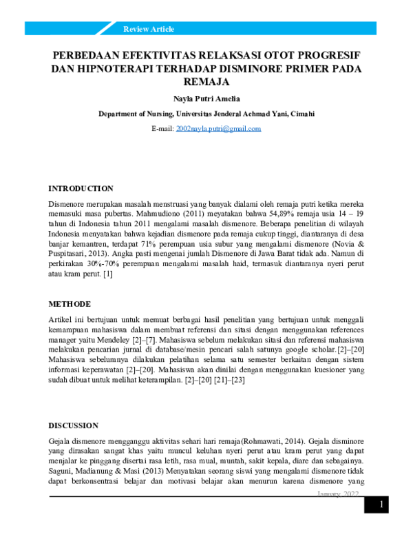 (DOC) PERBEDAAN EFEKTIVITAS RELAKSASI OTOT PROGRESIF DAN HIPNOTERAPI ...