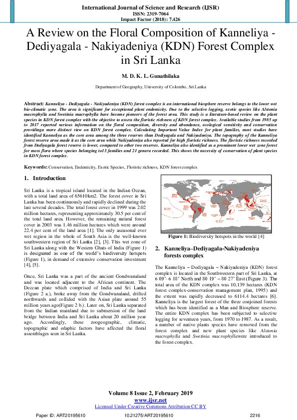 (PDF) A Review on the Floral Composition of Kanneliya-Dediyagala ...