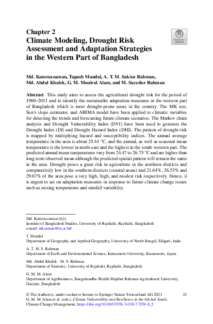 (PDF) Climate Modeling, Drought Risk Assessment and Adaptation ...