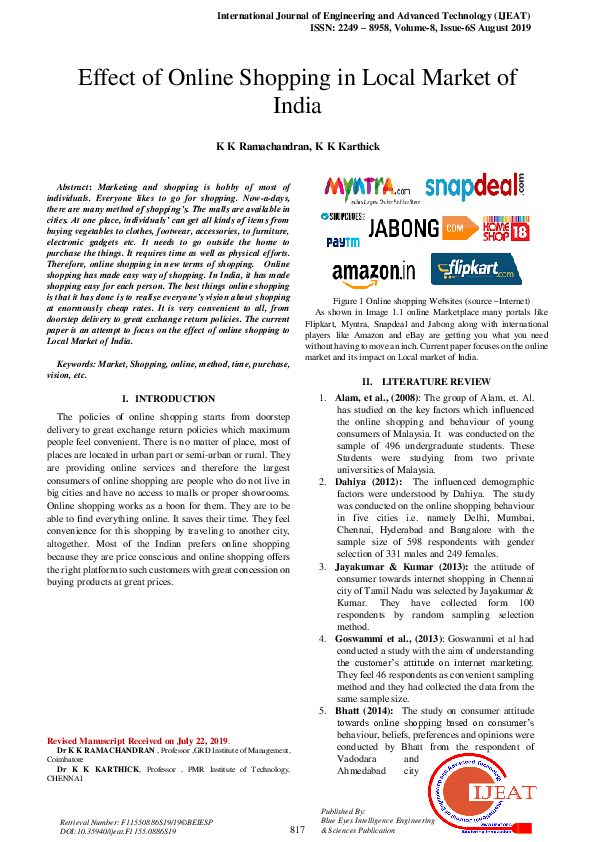 (PDF) Effect of Online Shopping in Local Market of India