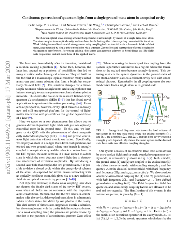 (PDF) Continuous Generation of Quantum Light from a Single Ground-State ...