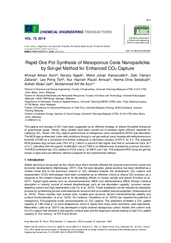 (PDF) Rapid one pot synthesis of mesoporous ceria nanoparticles by sol-gel method for enhanced ...