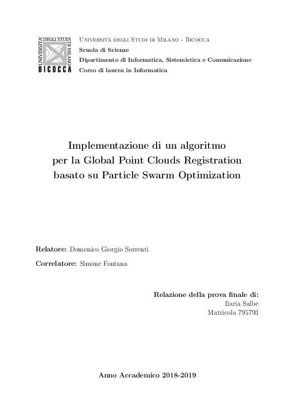 Pdf Implementazione Di Un Algoritmo Per La Global Point Clouds