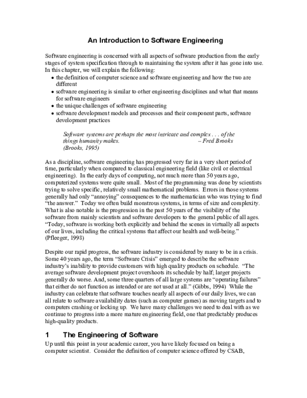 (PDF) Introduction to software engineering: the evolutionary discipline