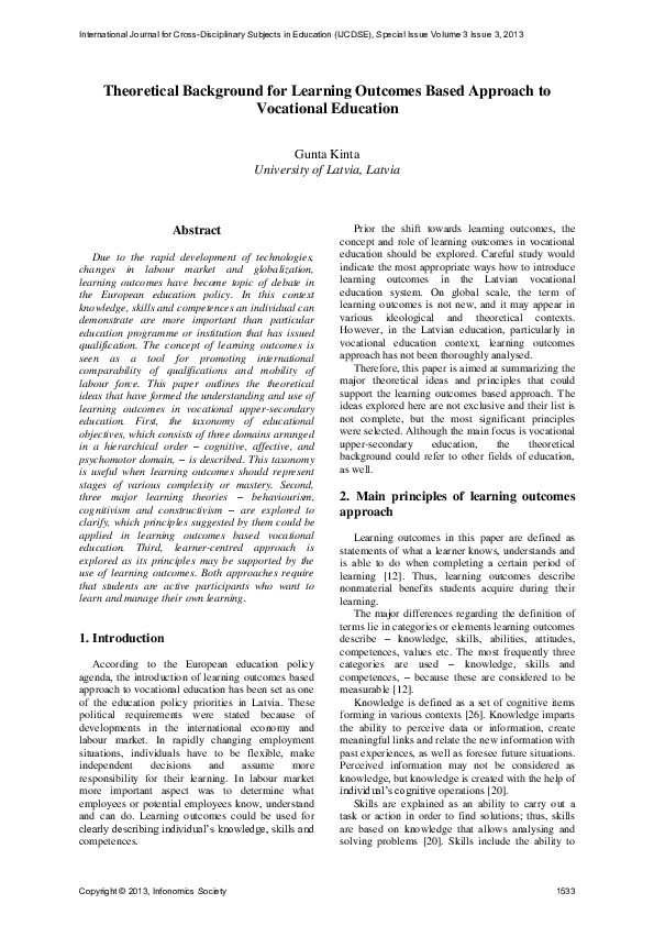 (PDF) Theoretical Background for Learning Outcomes Based Approach to ...