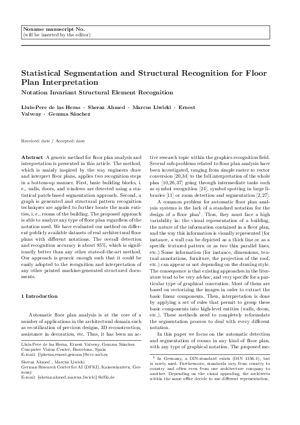 (PDF) Statistical segmentation and structural recognition for floor ...
