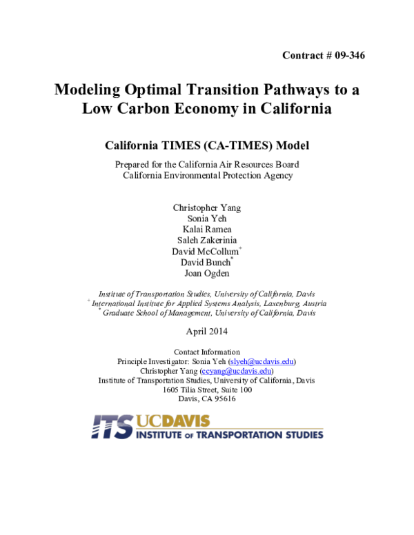 (PDF) Modeling Optimal Transition Pathways to a Low Carbon Economy in ...