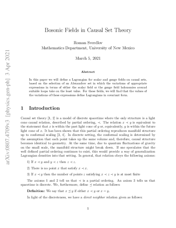 (PDF) Bosonic Fields in Causal Set Theory