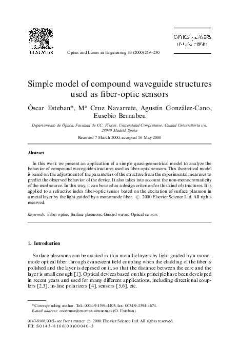 (PDF) Simple model of compound waveguide structures used as fiber-optic ...