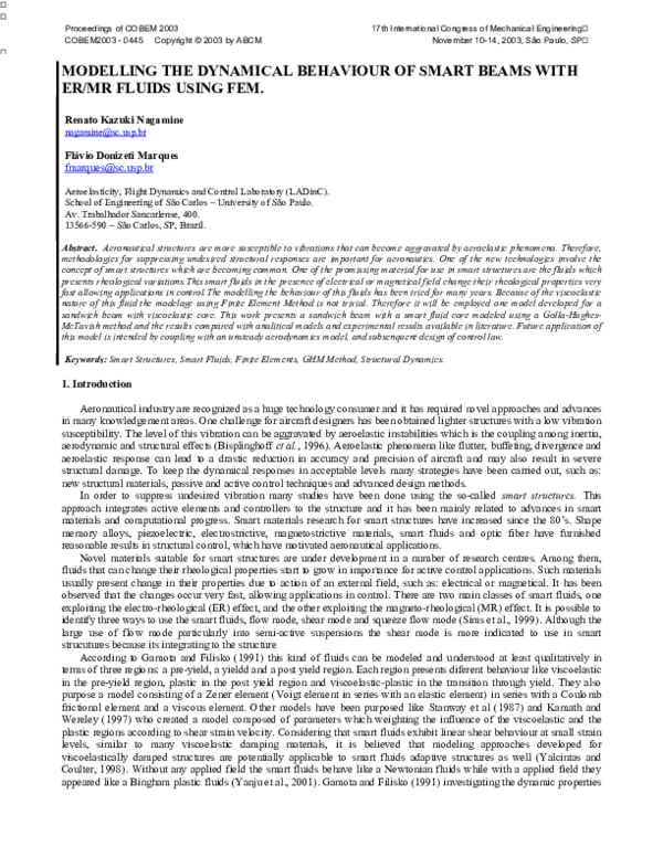 (PDF) Modelling the Dynamical Behaviour of Smart Beams with Er/MR ...
