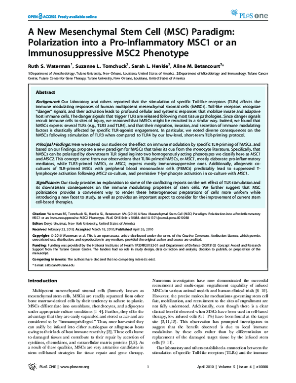 (PDF) Faculty of 1000 evaluation for A new mesenchymal stem cell (MSC ...
