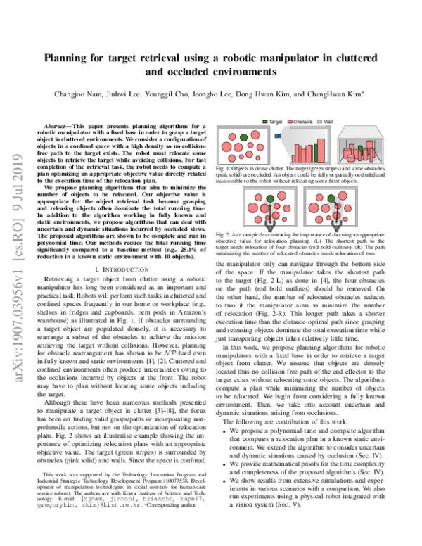 (PDF) Fast and Resilient Manipulation Planning for Object Retrieval in Cluttered and Confined ...